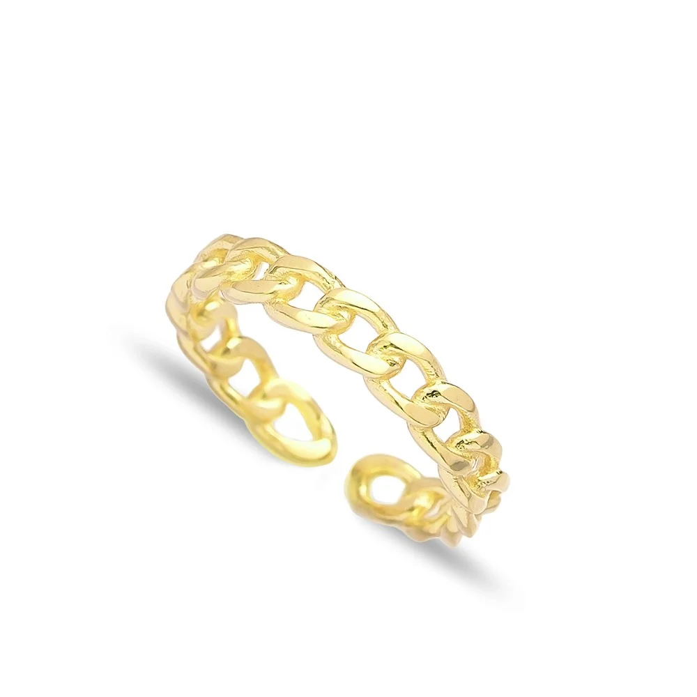 Basic Adjustable Wholesale Turkish 14K Gold Ring